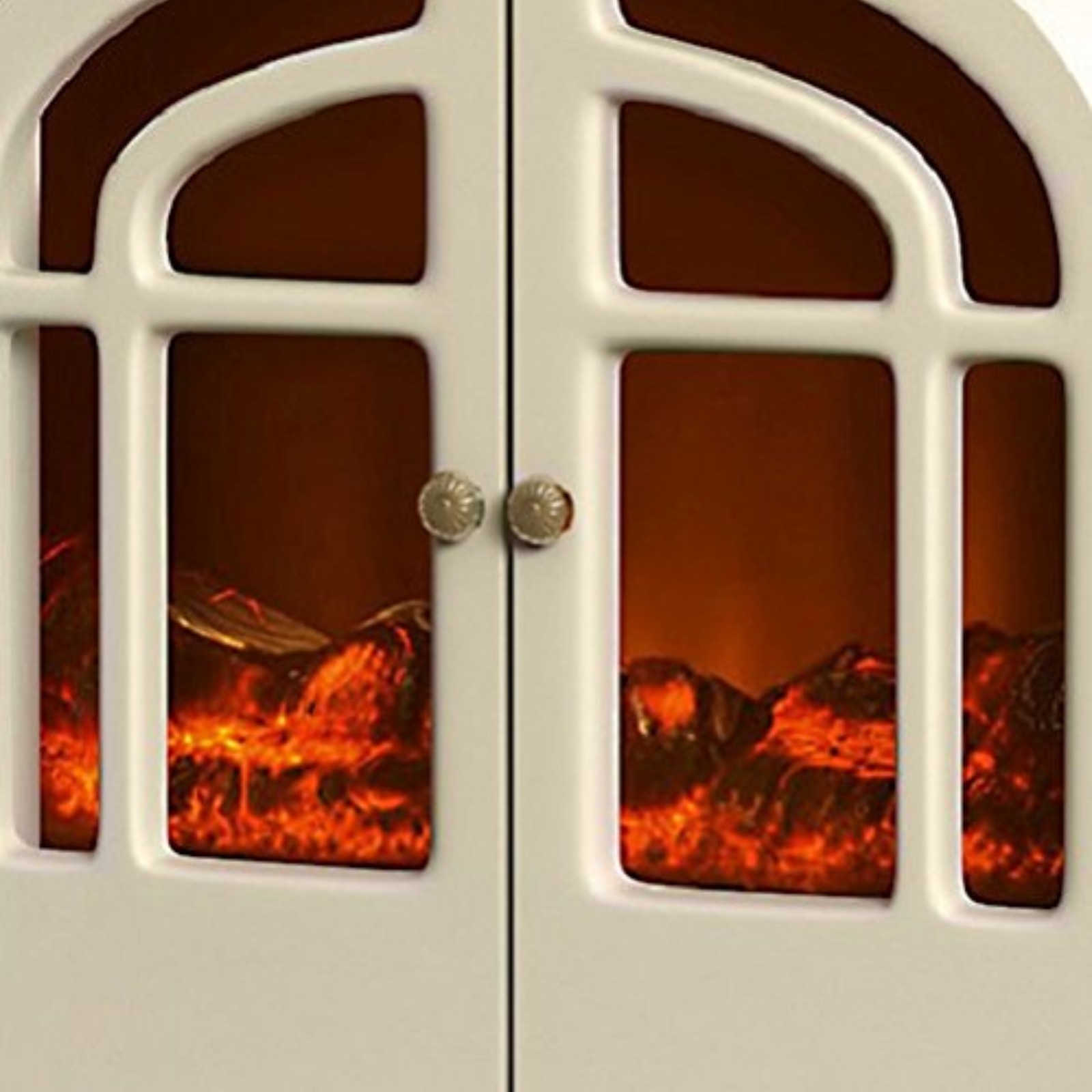 Warmlite WL46015C Log Effect Stove Fire Double Door 2000W - Cream ...