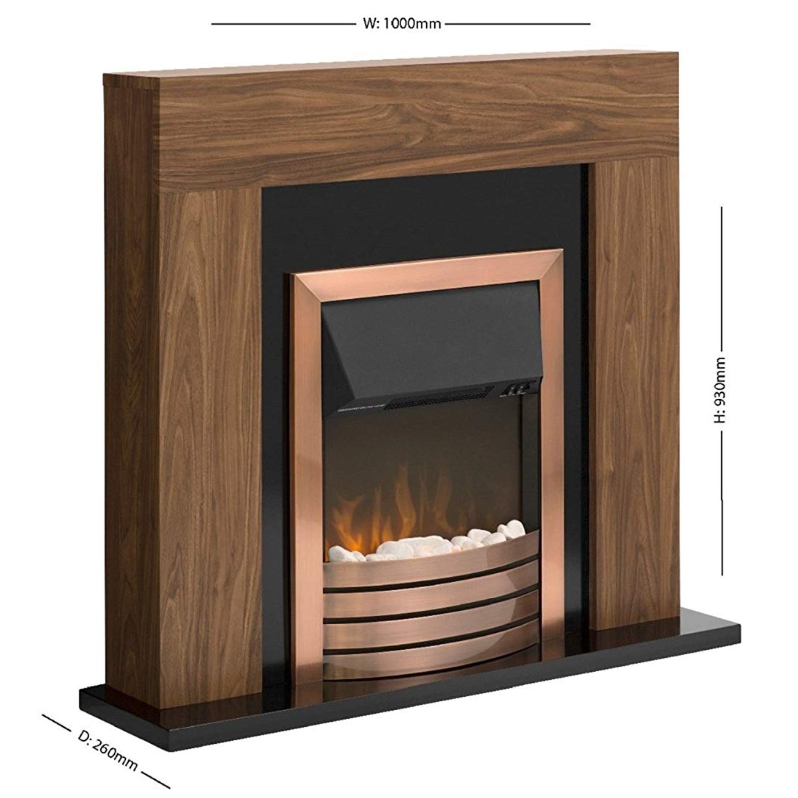 Warmlite WL45025 Salisbury Fireplace - Dark Oak Effect - Kettle and ...