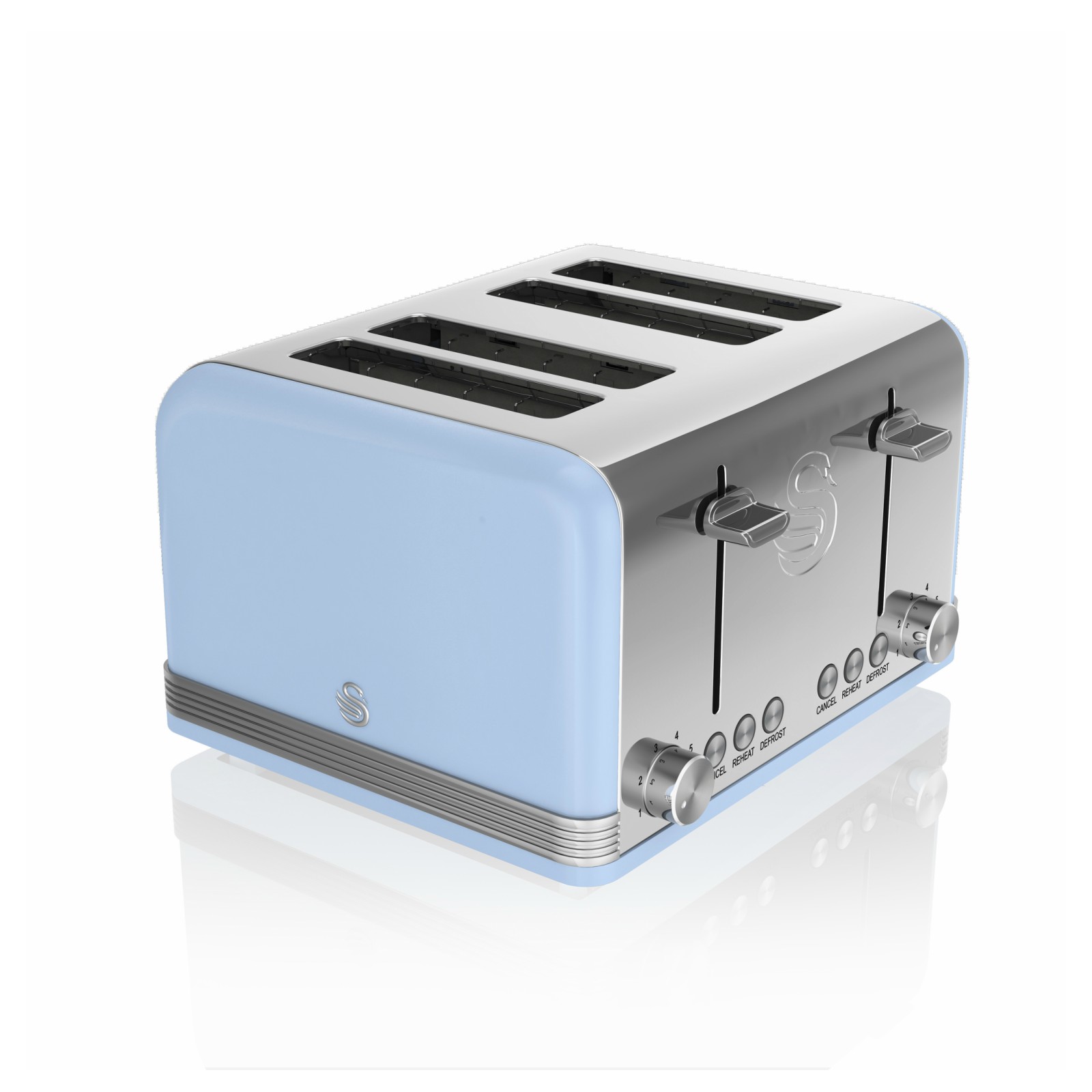 Swan ST19020BLN Retro 4 Slice Toaster - Blue - Kettle and Toaster Man