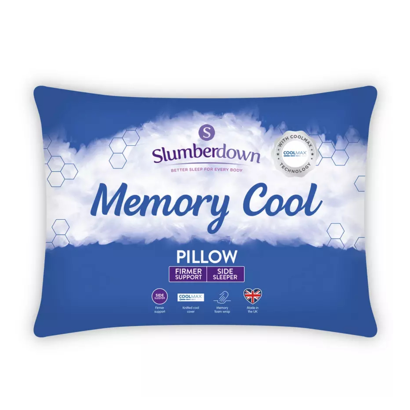 Slumberdown Cool Max Memory Support Firm Pillow - Kettle and Toaster Man