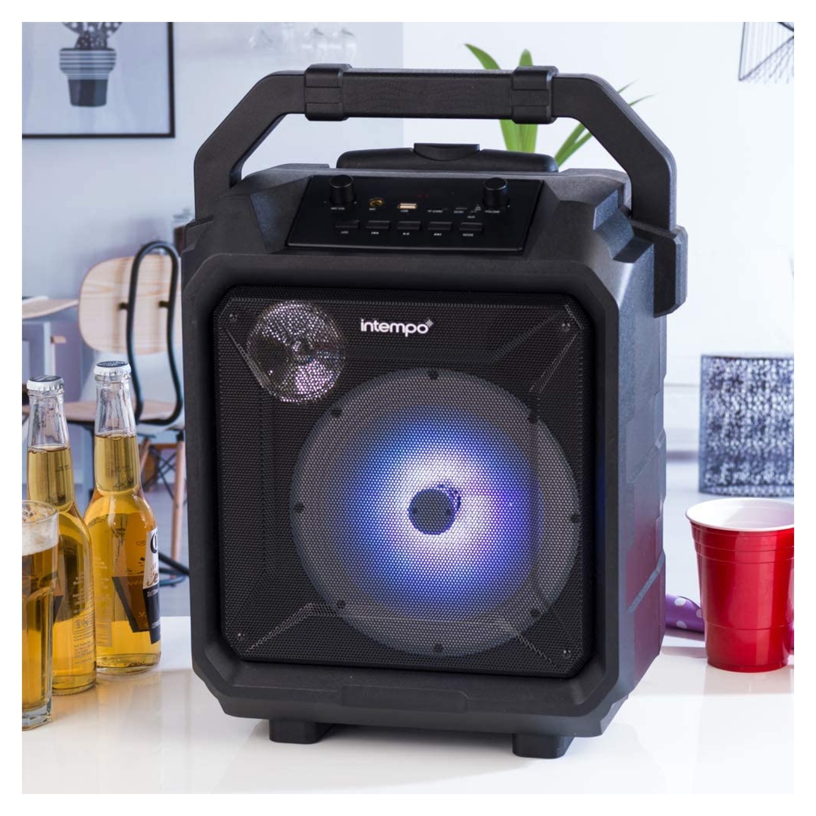 Intempo Bluetooth Speaker With Lights And Microphone Stand - Kettle and ...
