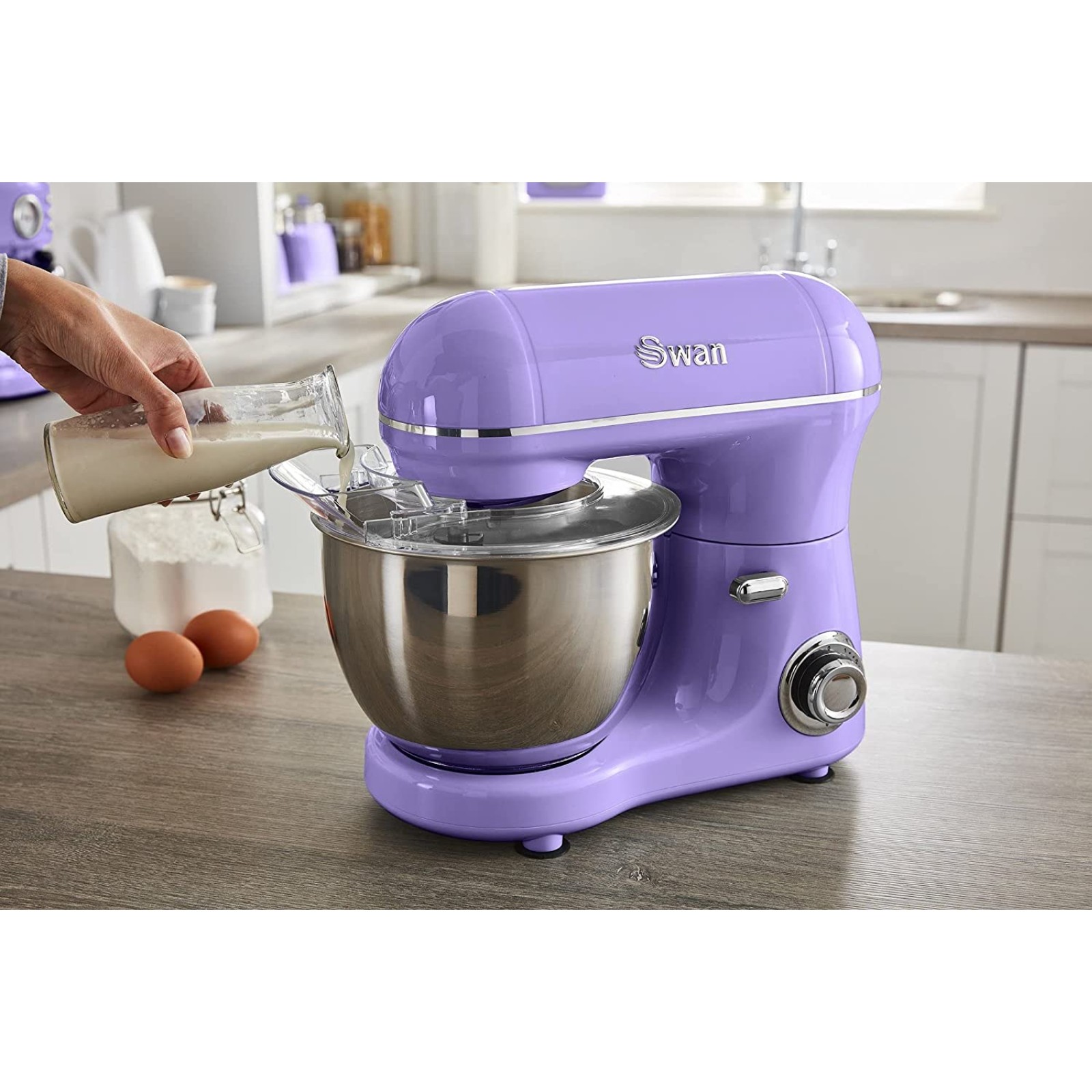 Swan Retro SP21060PURN 800w Stand Mixer Purple - Kettle and Toaster Man